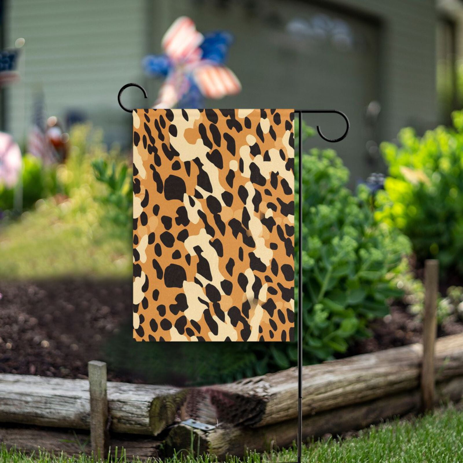 Leopard Print Garden Flag Double Sided Outdoor Banners for Courtyard ...