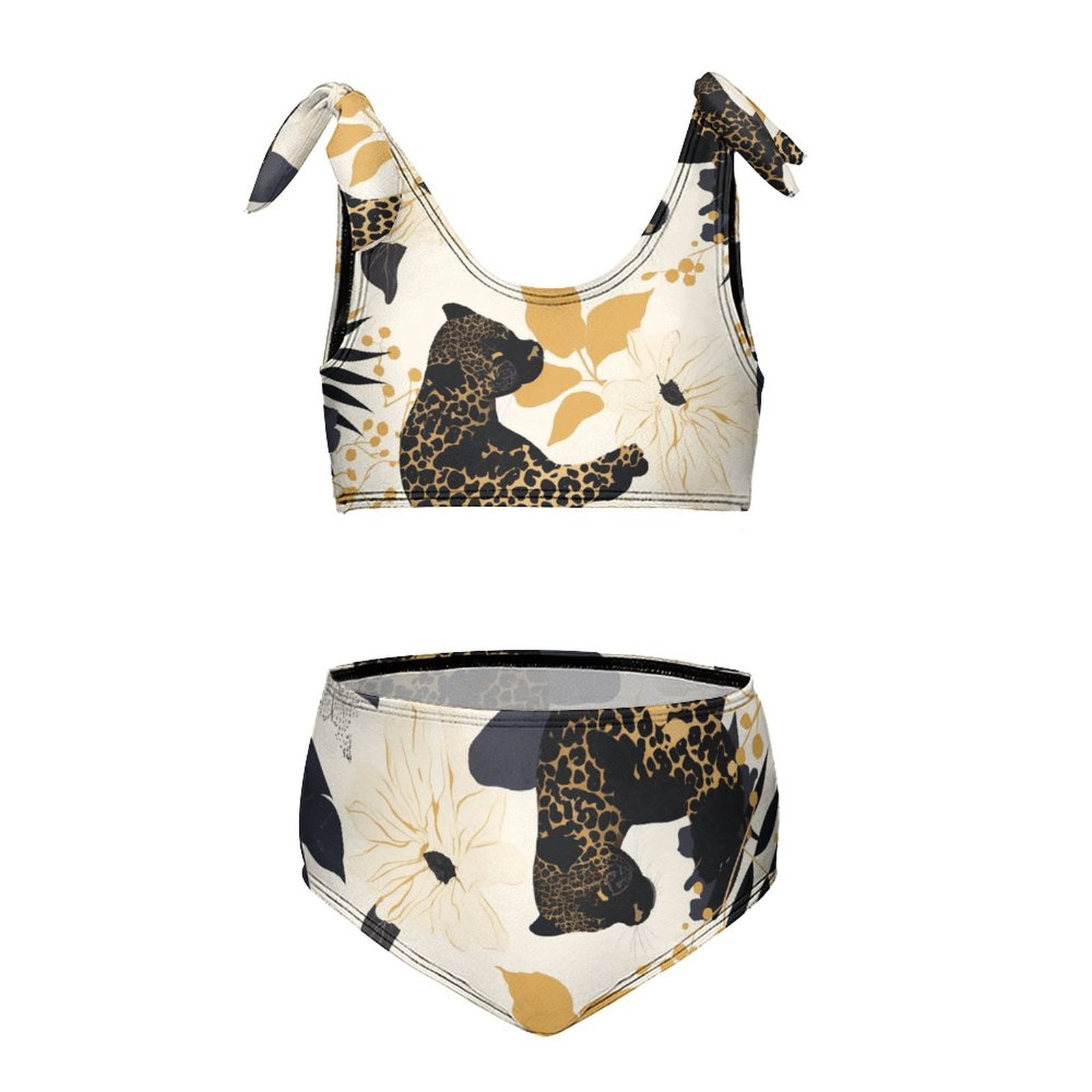 Leopard Print Girls' 2-Piece Tankini Swimsuit - Walmart.com