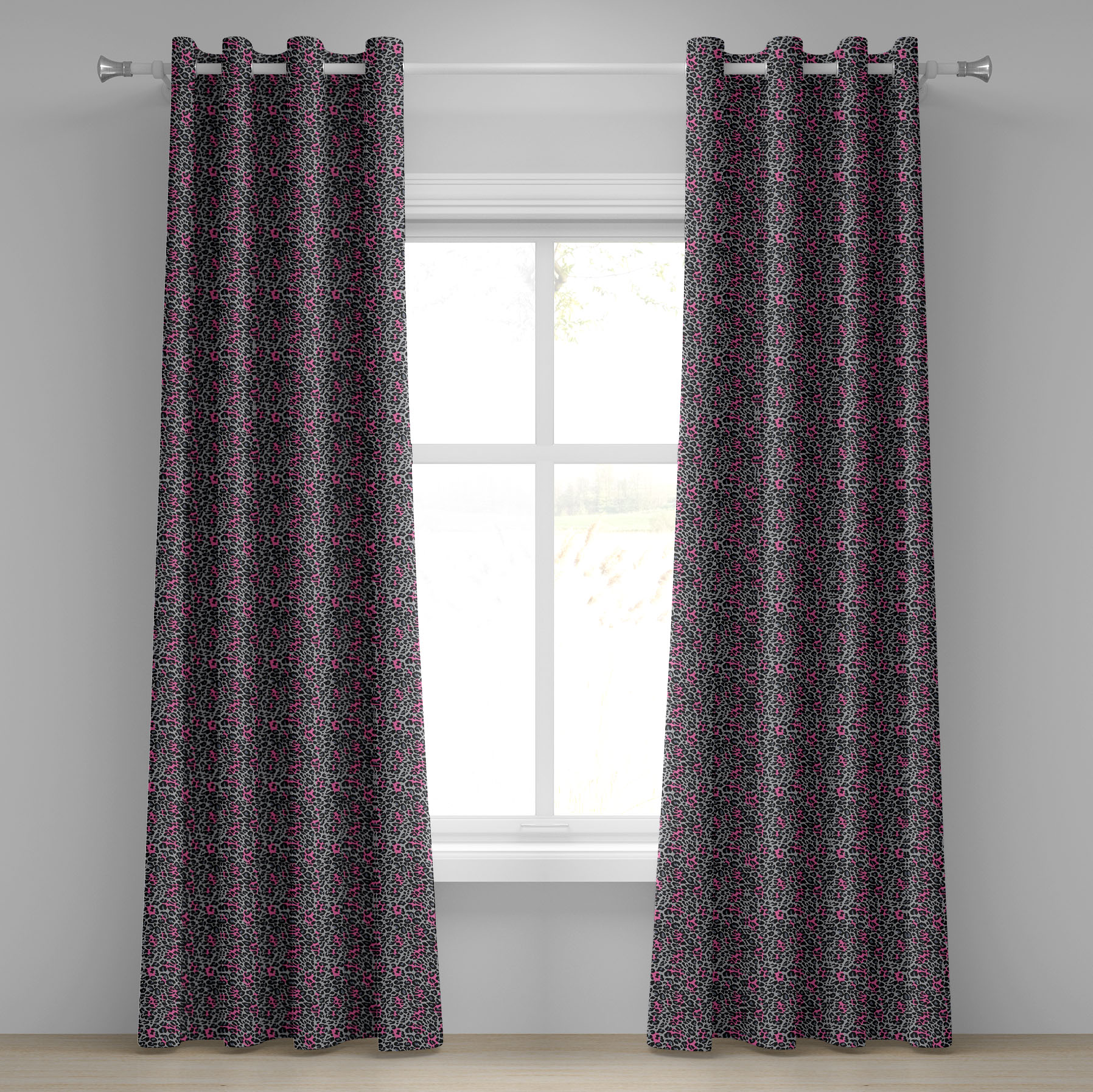 Leopard Print Grommet Curtain, Safari Animal Pattern Nature Inspired ...