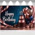 Leopard Print Happy Birthday Backdrop Teal Rose Gold Chocolate Cake ...