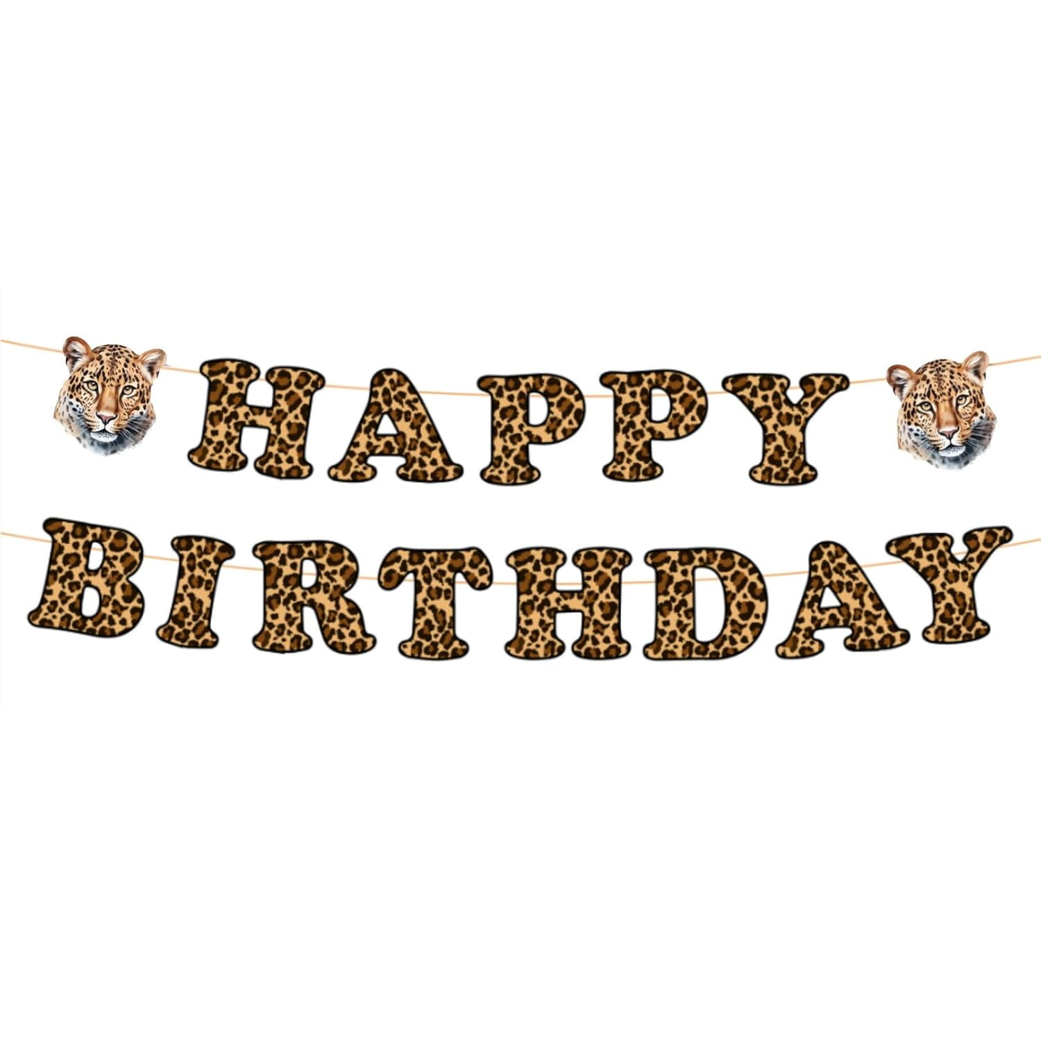 Leopard Print Happy Birthday Banner,Cheetah Print Happy Birthday Banner ...