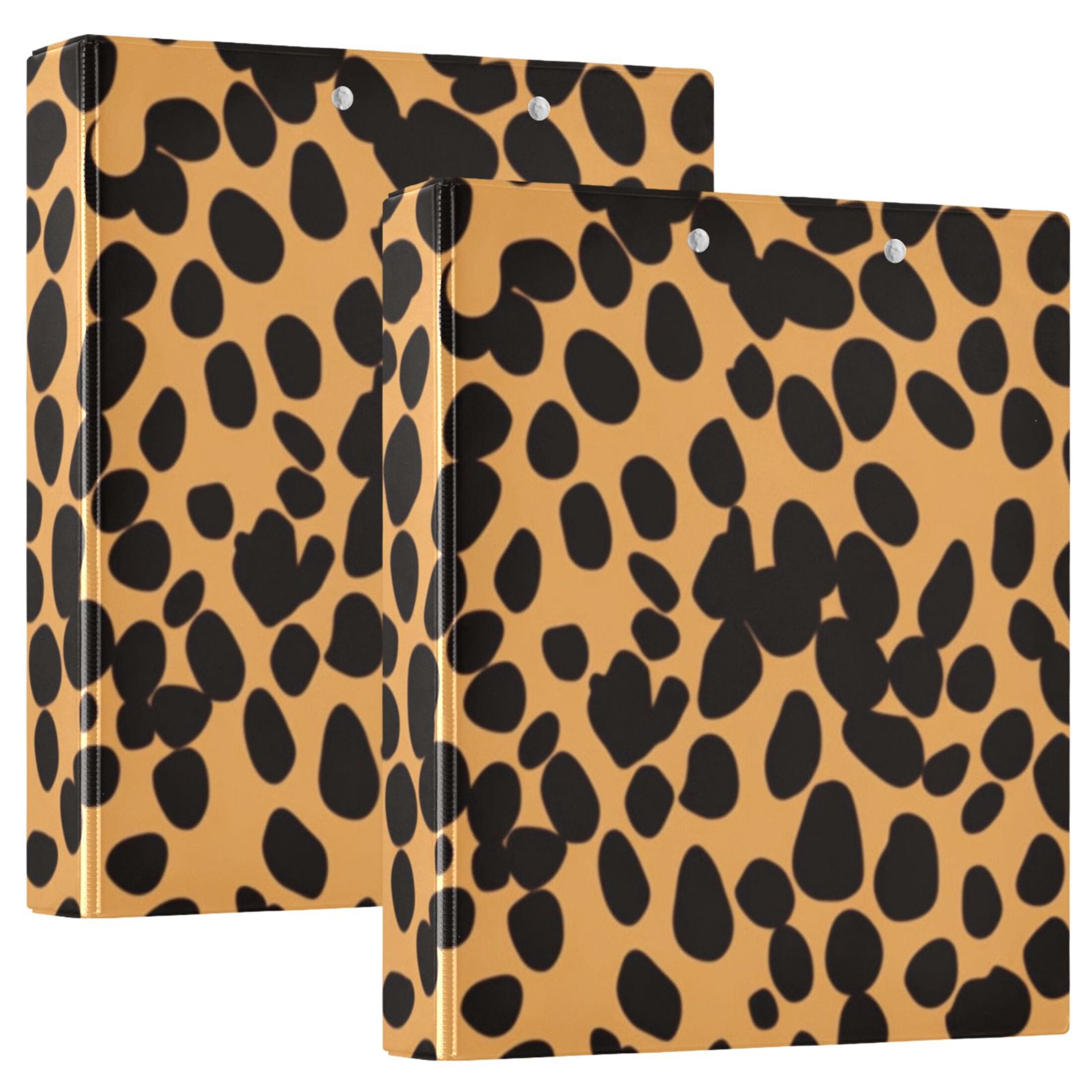 Leopard Print Hardcover 3 Ring Binder 1.5 inch Round Rings with ...