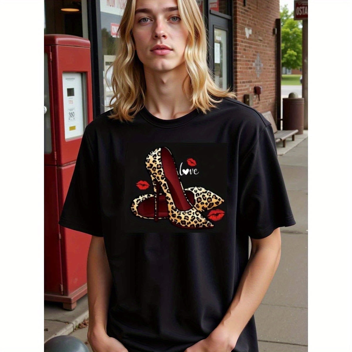 Leopard Print High Heel Love Graphic Tee - Walmart.com