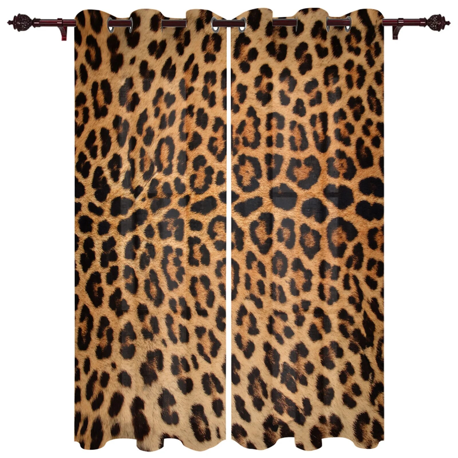 Leopard Print High Heels Pattern Window Curtains In The Living ...