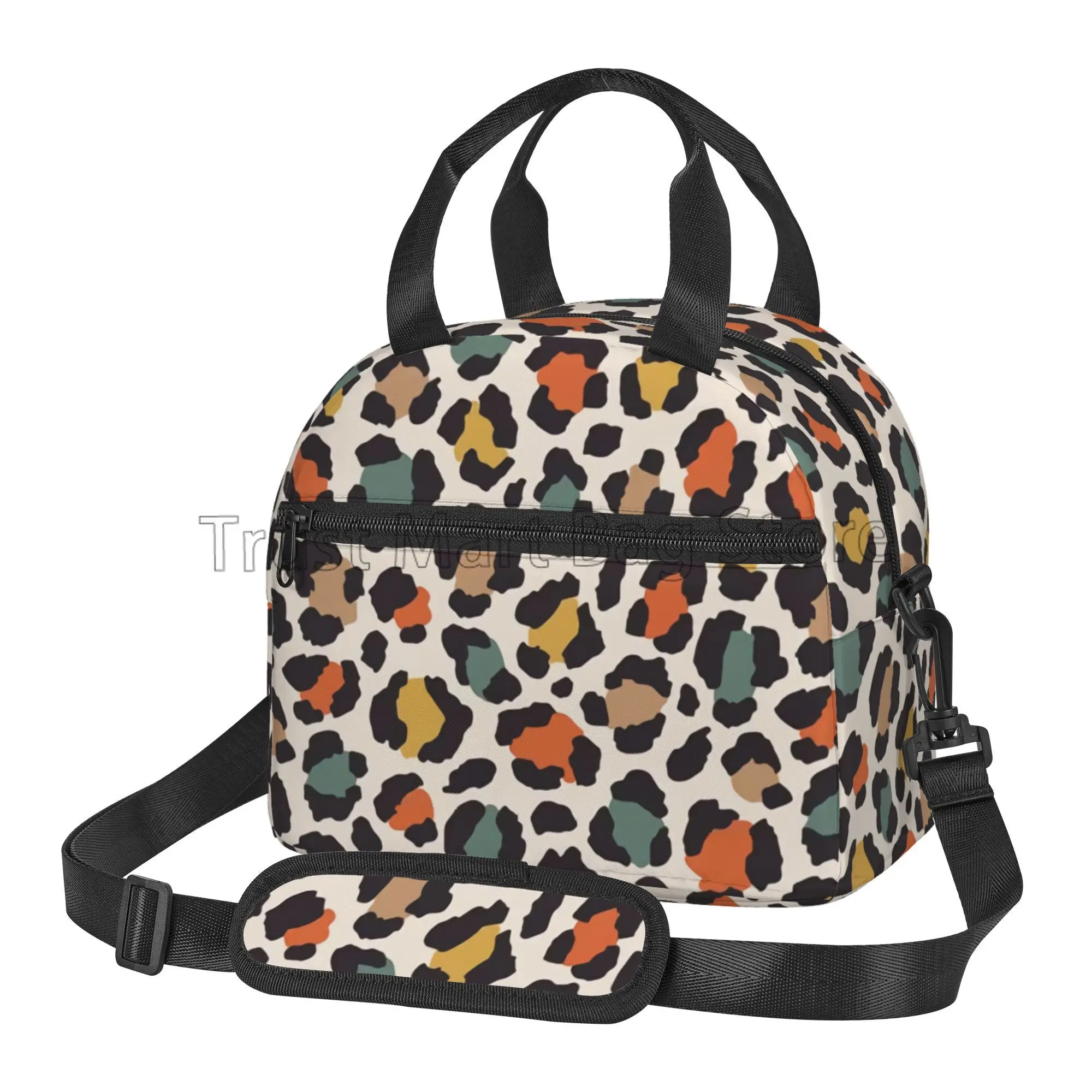Leopard Print Insulated Lunch Box Cheetah Pink Cooler Tote for Work ...