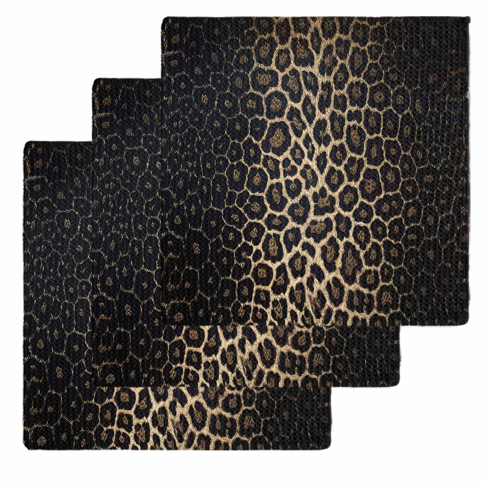Leopard Print Kitchen Dish Towels for Drying Dishes Set of 3, Chic ...