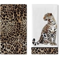 Leopard Print Kitchen Dish Towels Set of 2, Cheetah Safari Animal ...