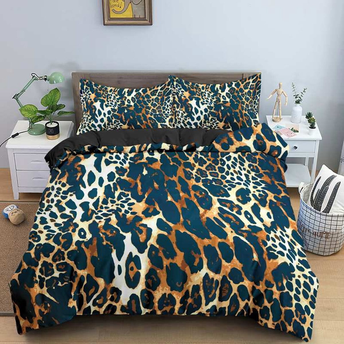 Leopard Print Microfiber Print Duvet Cover for Kids Teens Men Women ...