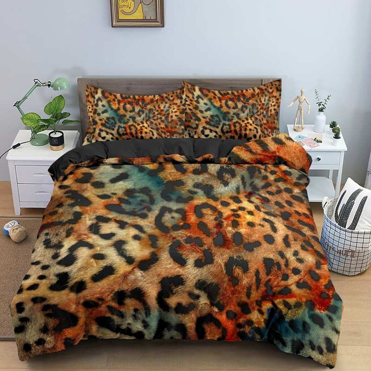 Leopard Print Microfiber Print Duvet Cover for Kids Teens Men Women ...