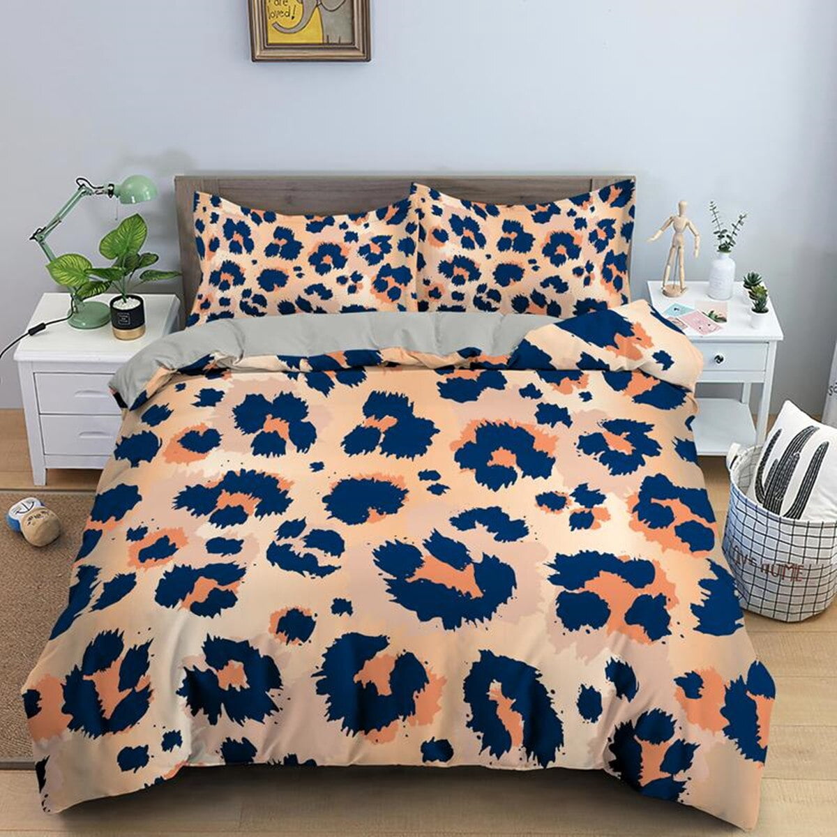 Leopard Print Microfiber Print Duvet Cover for Kids Teens Men Women ...