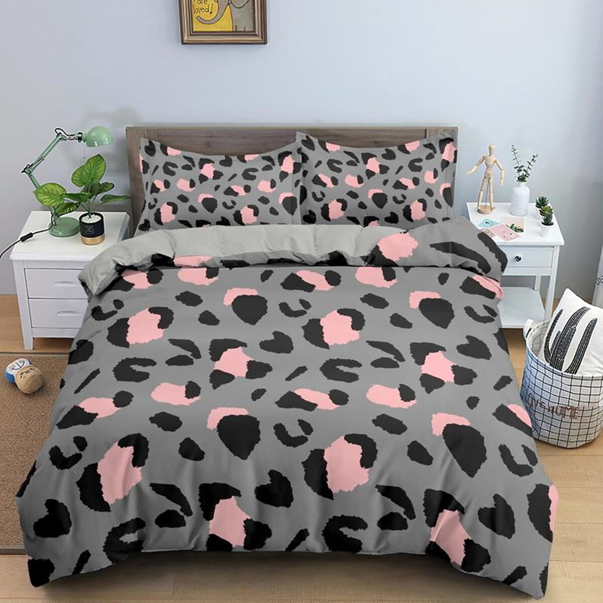 Leopard Print Microfiber Print Duvet Cover for Kids Teens Men Women ...