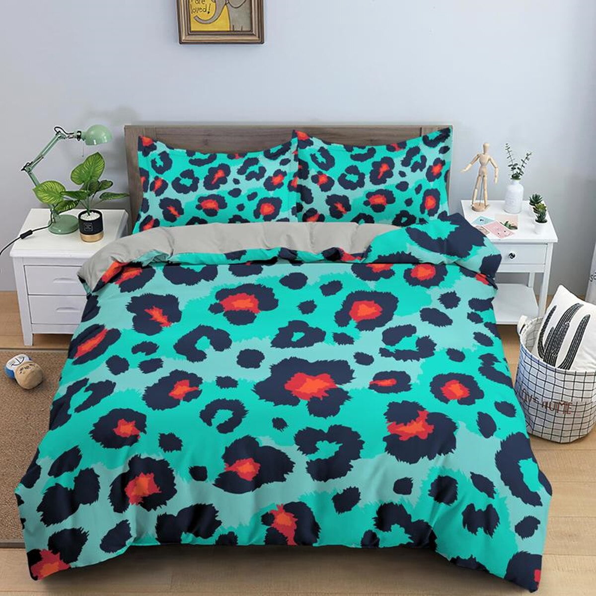 Leopard Print Microfiber Print Duvet Cover for Kids Teens Men Women ...