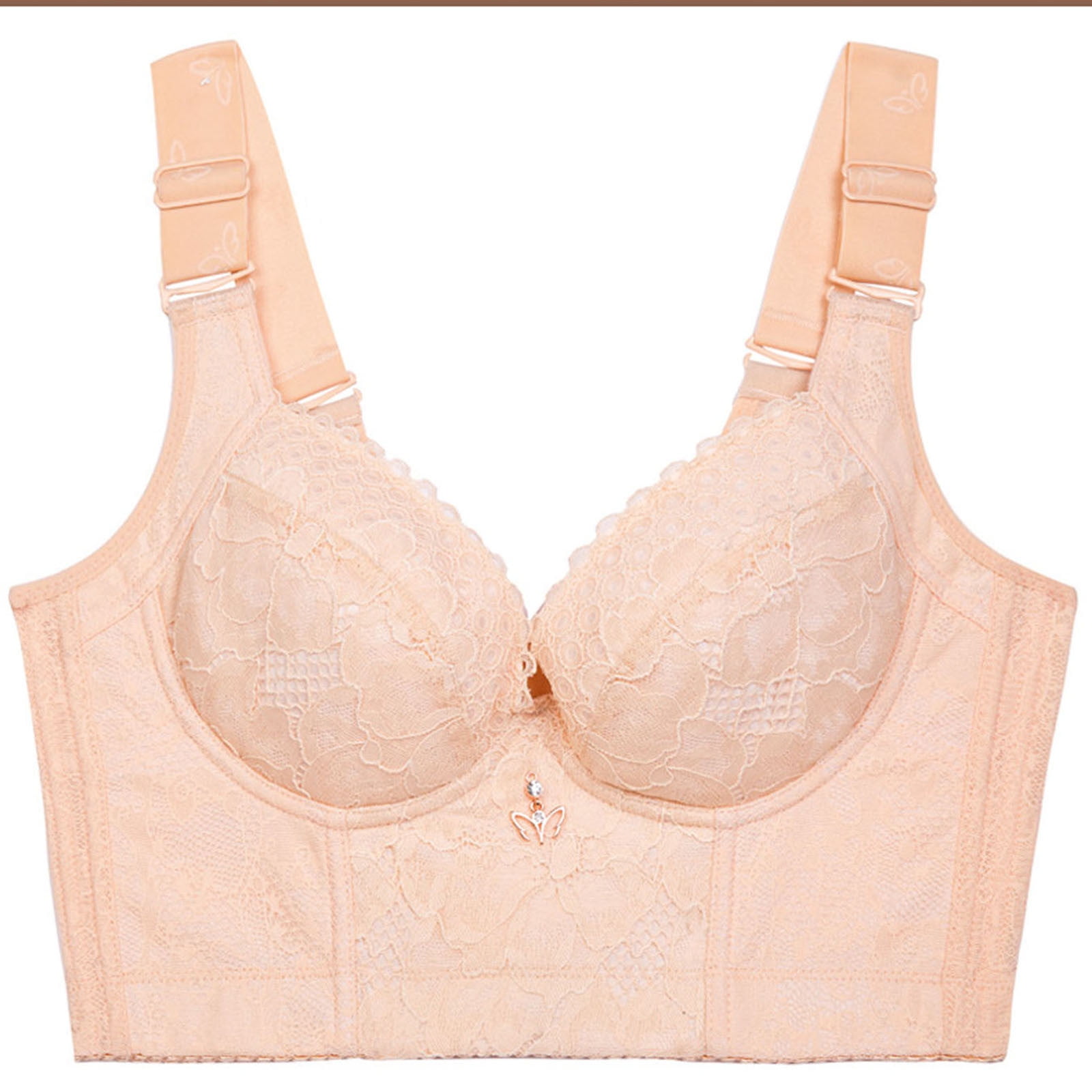 Leopard-Print No Steel Bra for Women, Front Buckle Design, High ...