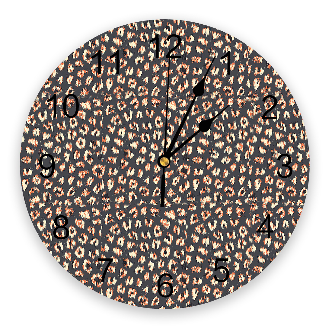 Leopard Print PVC Wall Clock Living Room ration Wall Clock Modern ...