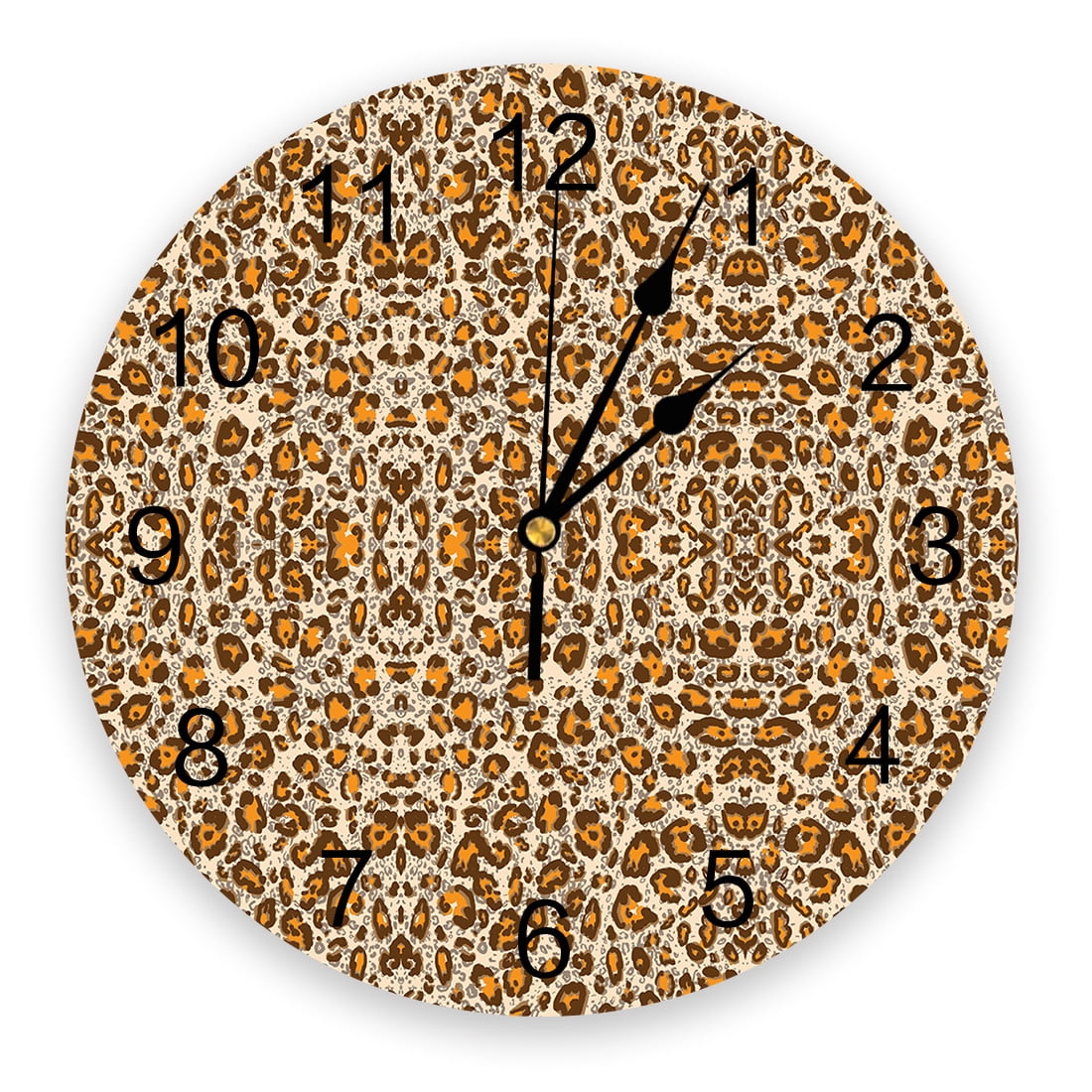 Leopard Print PVC Wall Clock Living Room ration Wall Clock Modern ...