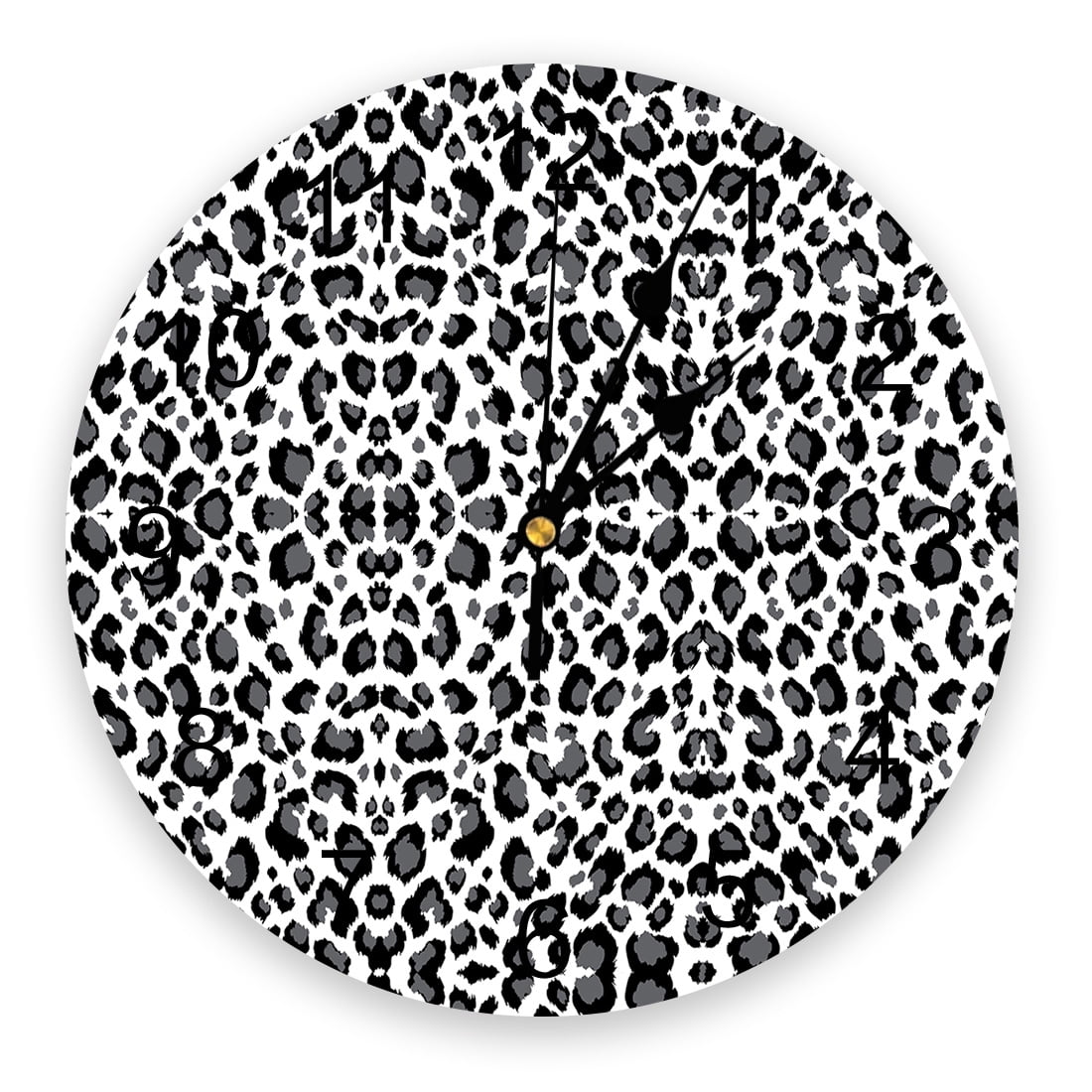 Leopard Print PVC Wall Clock Living Room ration Wall Clock Modern ...