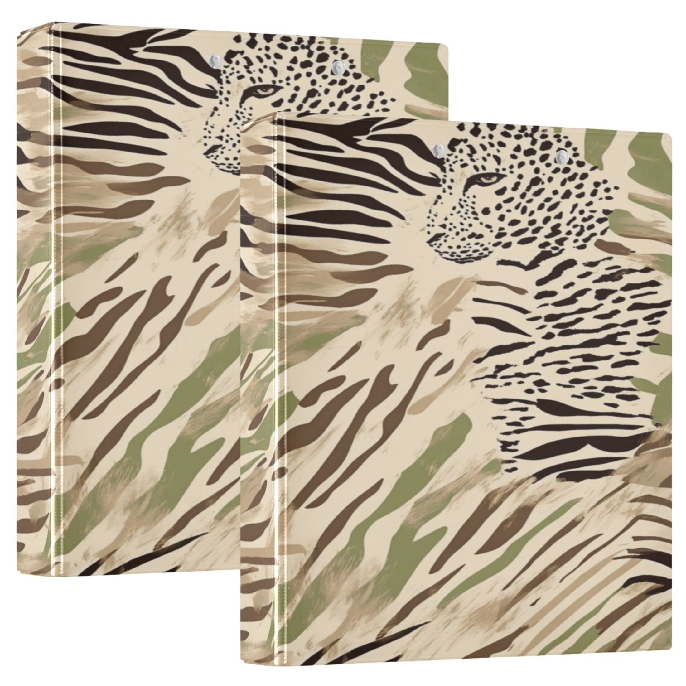 Leopard Print Pattern 3 Ring Hardcover Binders 1.5in Round Rings for ...