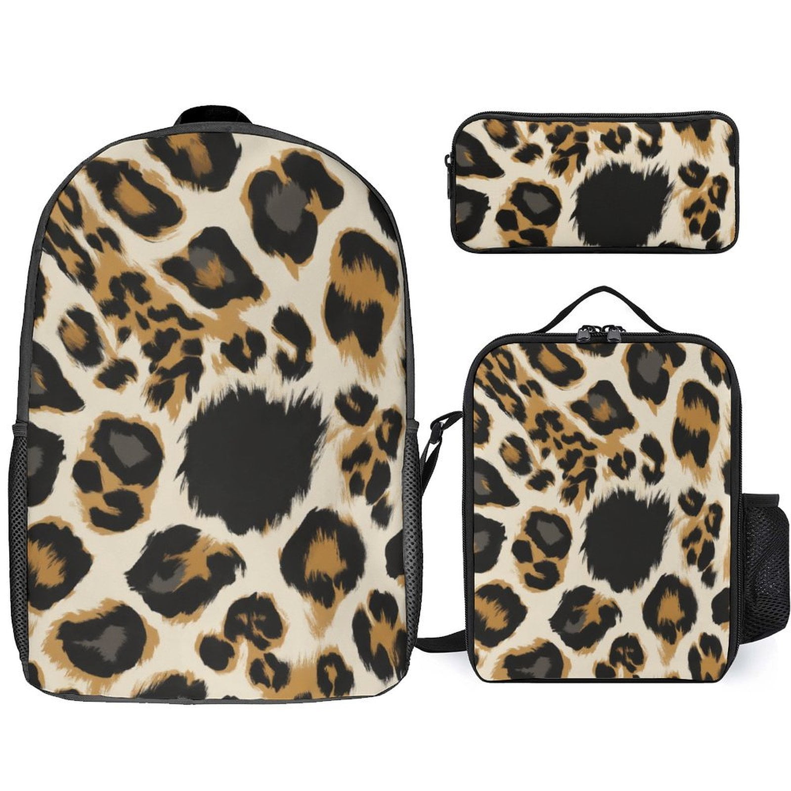 Leopard Print Pattern 4 3D Printed 3pcs/Set Bags Laptop Daypack ...