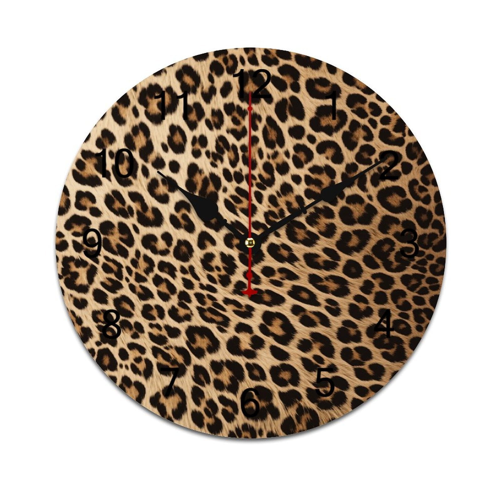 Leopard Print Pattern Bedroom Wall Clock Large Modern Kitchen Dinning ...