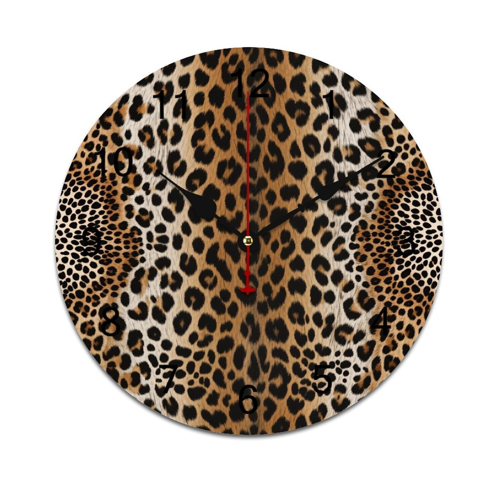 Leopard Print Pattern Bedroom Wall Clock Large Modern Kitchen Dinning ...