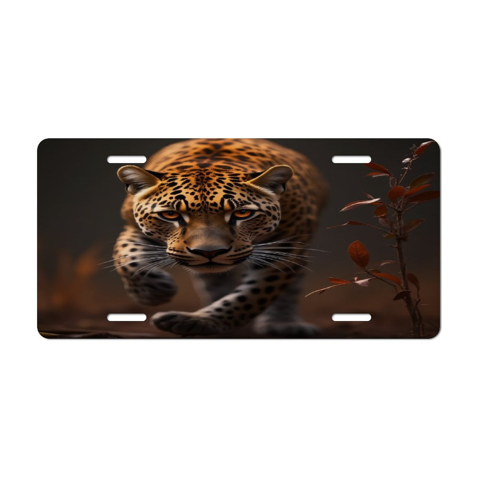 Leopard Print Pattern Car Decorative Front License Plate,Vanity Tag ...