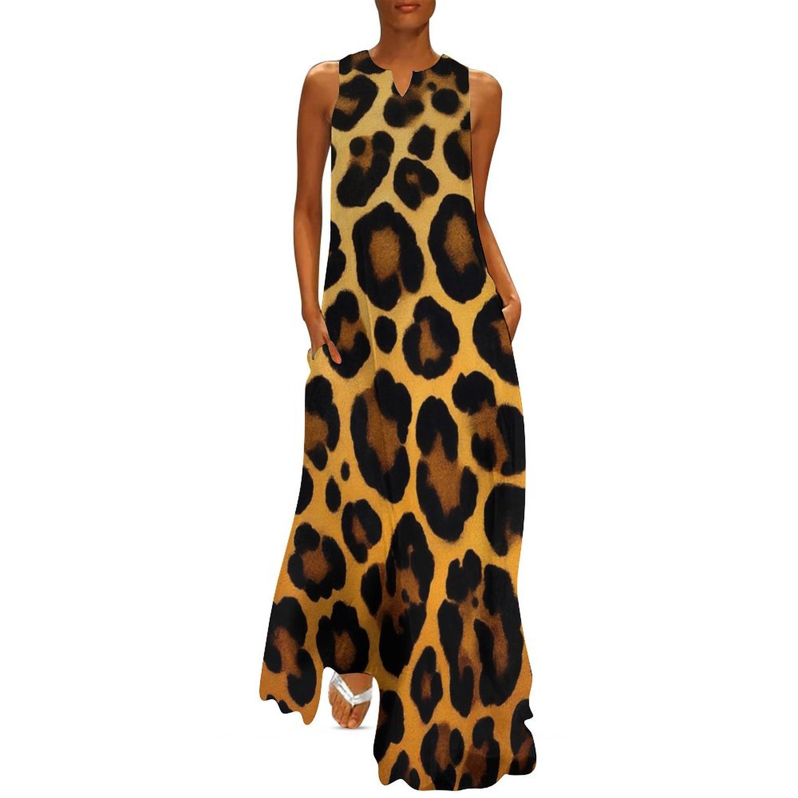 Leopard Print Pattern Long Dress Women's summer dress women's evening ...