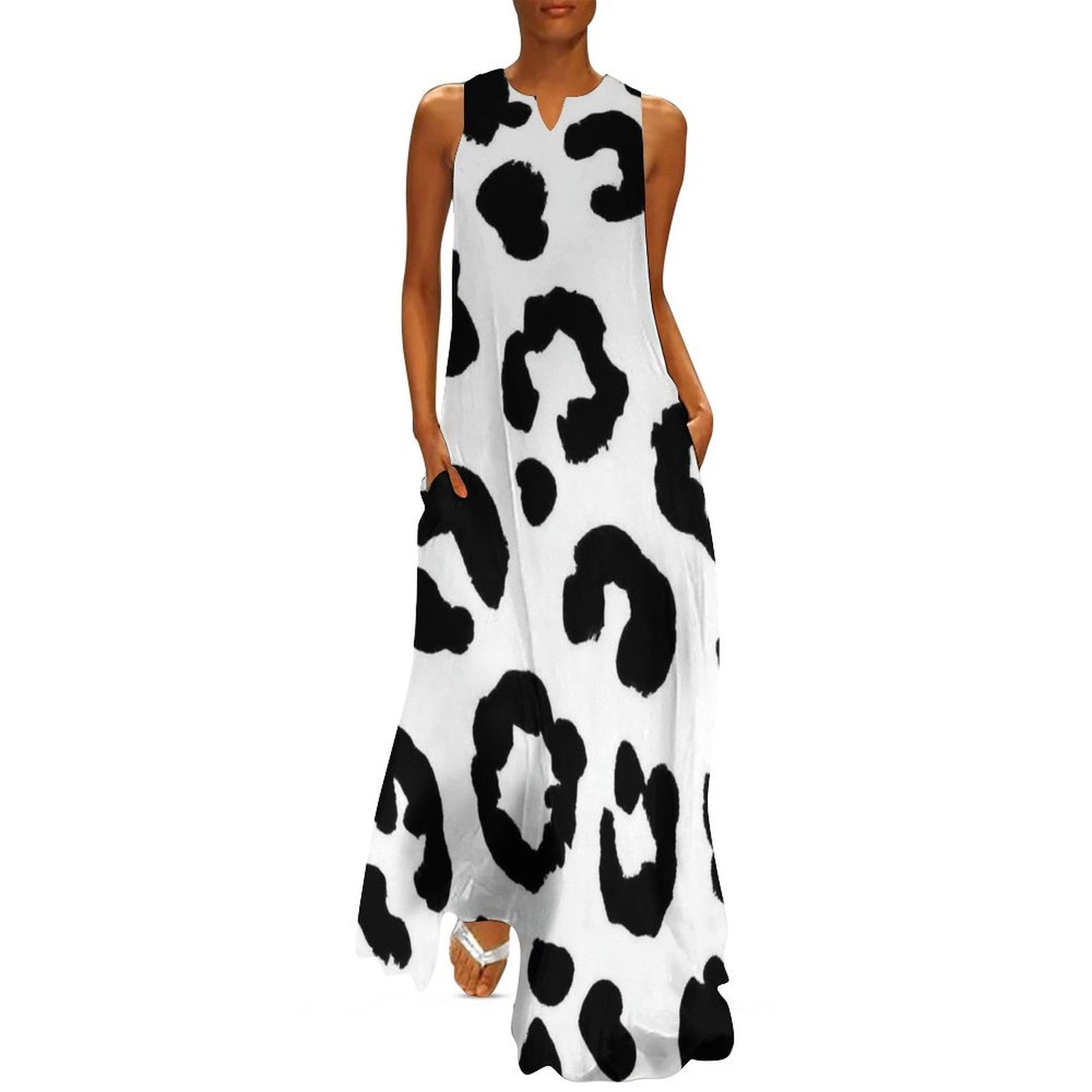 Leopard Print Pattern Long Dress Women's summer dress women's evening ...
