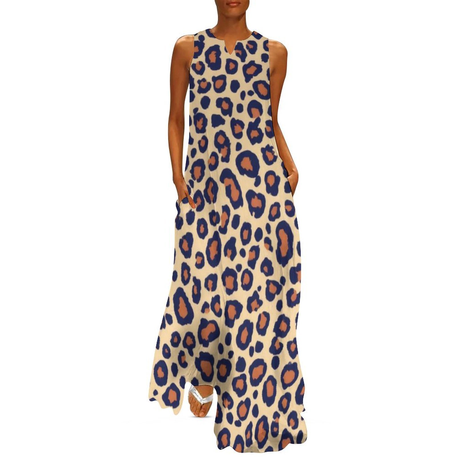 Leopard Print Pattern Long Dress Women's summer dress women's evening ...