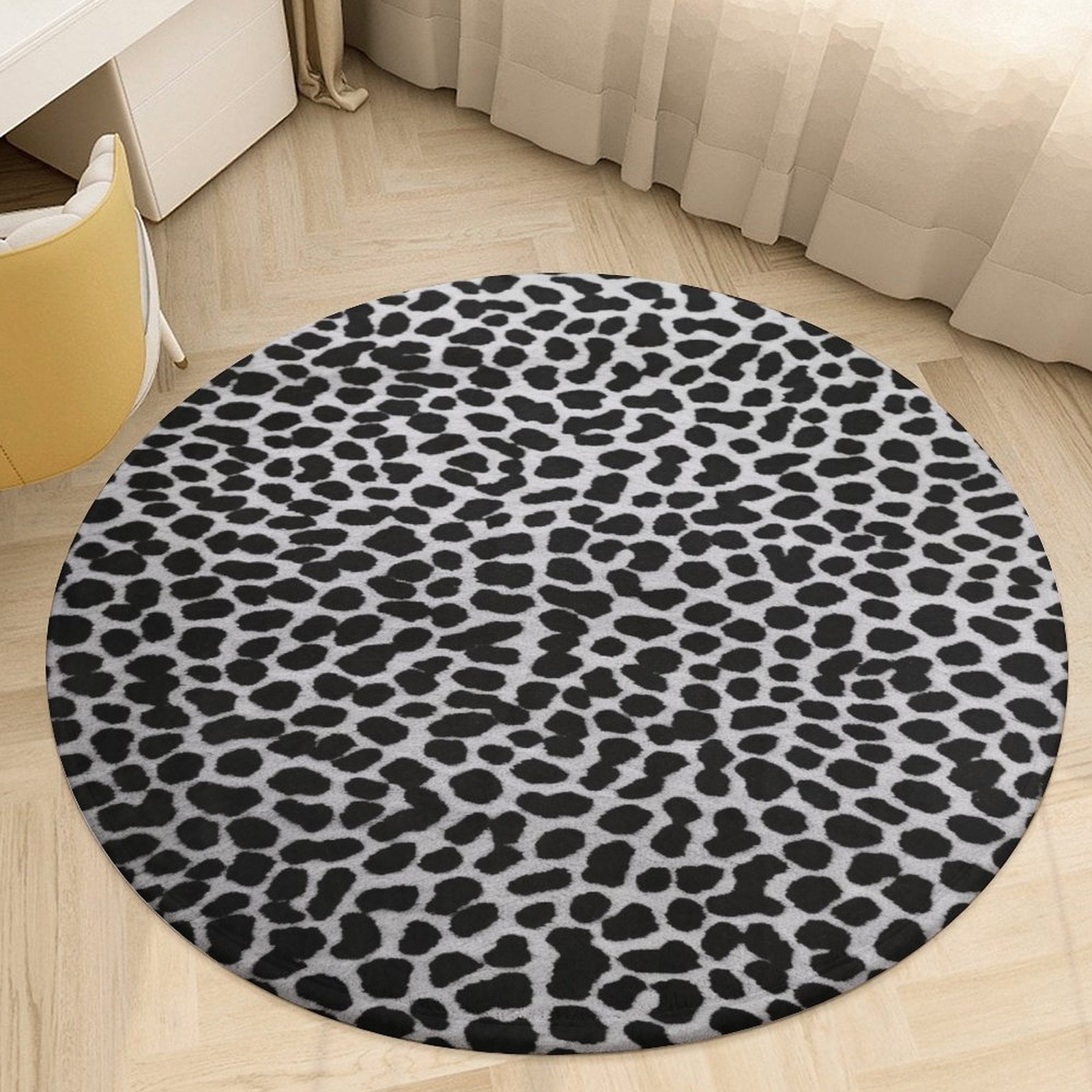 Leopard Print Pattern Round Rugs -Washable Non-Slip Small Round Area ...