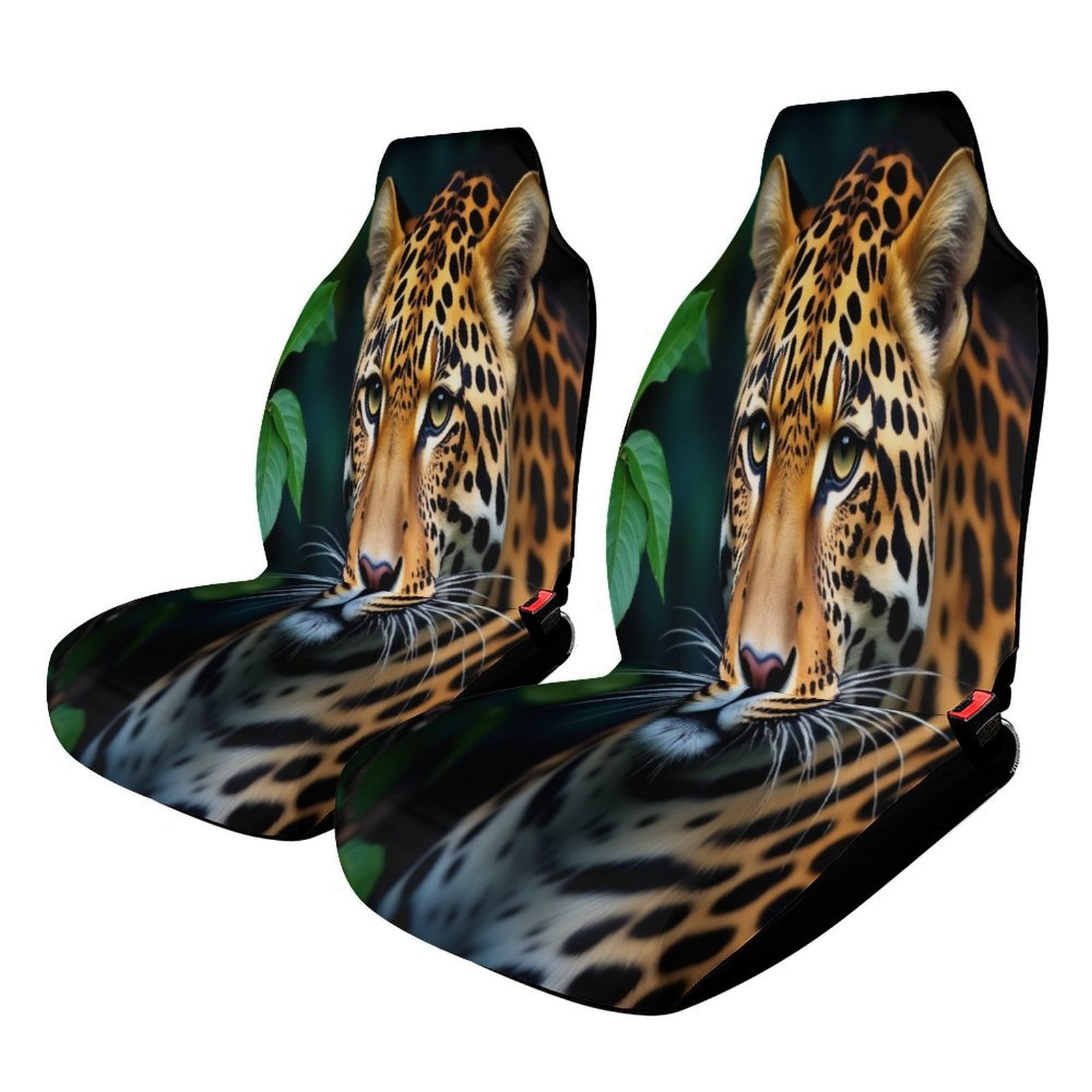 Leopard Print Pattern Set of 2 Car Seat Covers Seat for Carseats Front ...