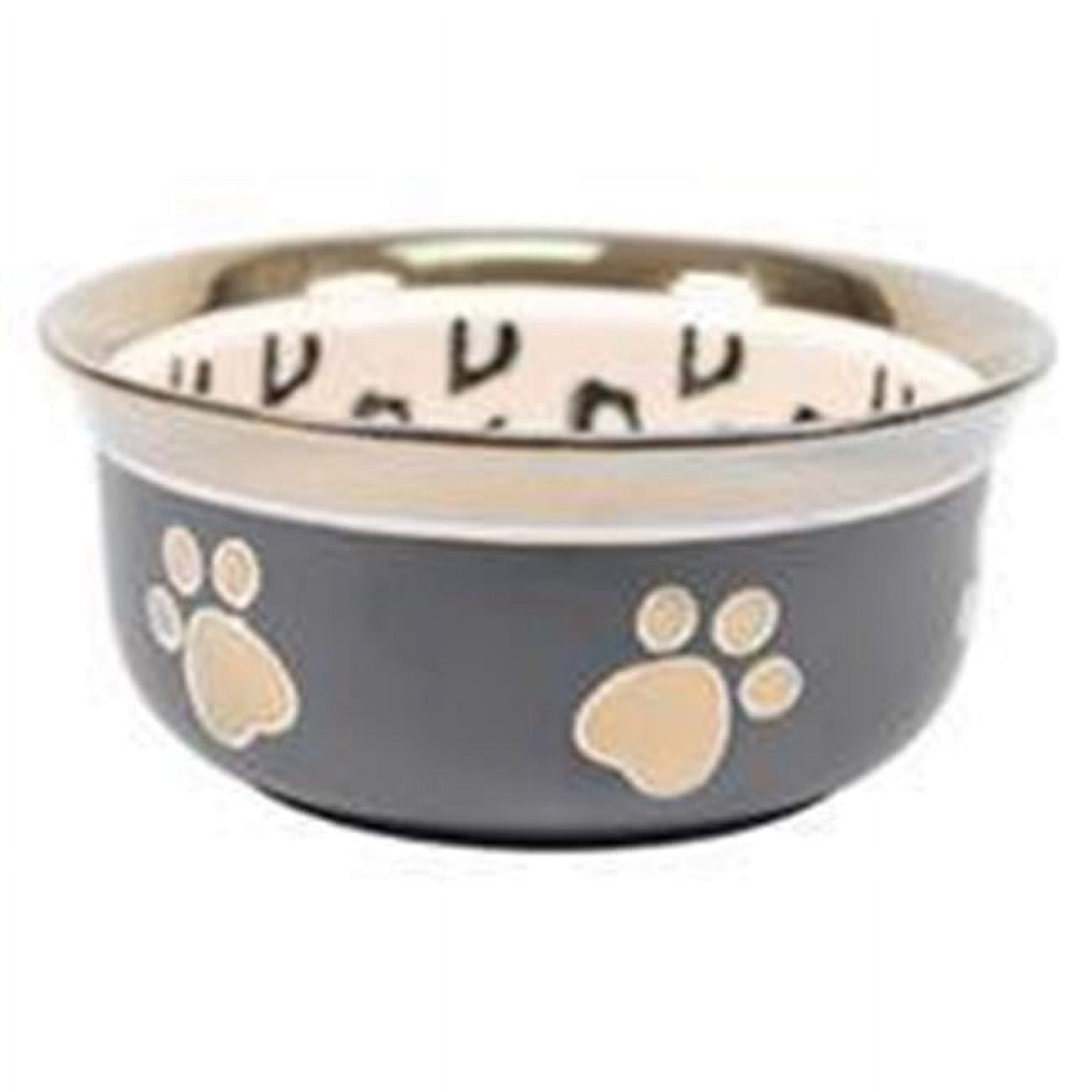 Ethical Stoneware Dish-Spot Ritz Copper Rim Dog Dish- Leopard 7 Inch ...