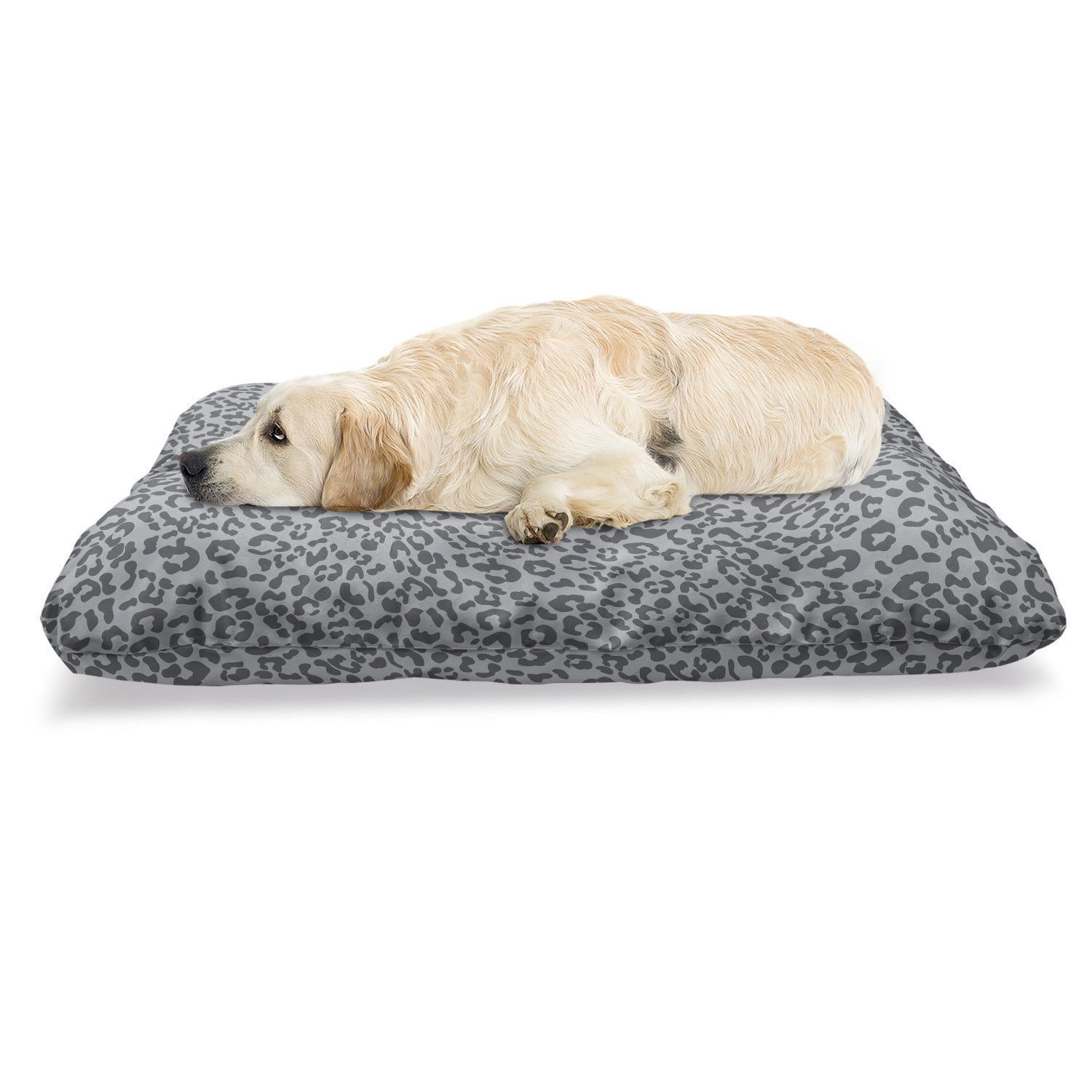 Leopard Print Pet Bed, Repetitive Wild Animal Pattern Monotone Grey ...