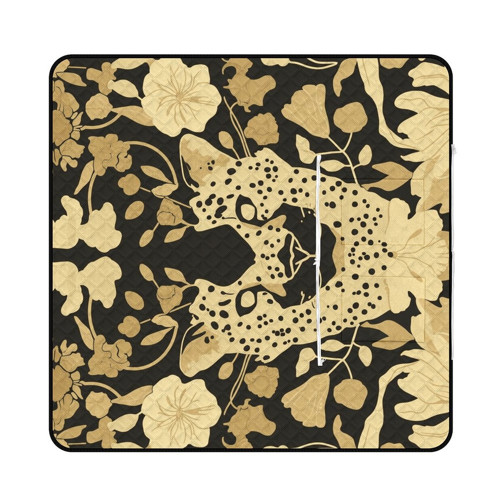 Leopard Print Picnic Blanket Waterproof Outdoor Beach Blanket Hand-held ...