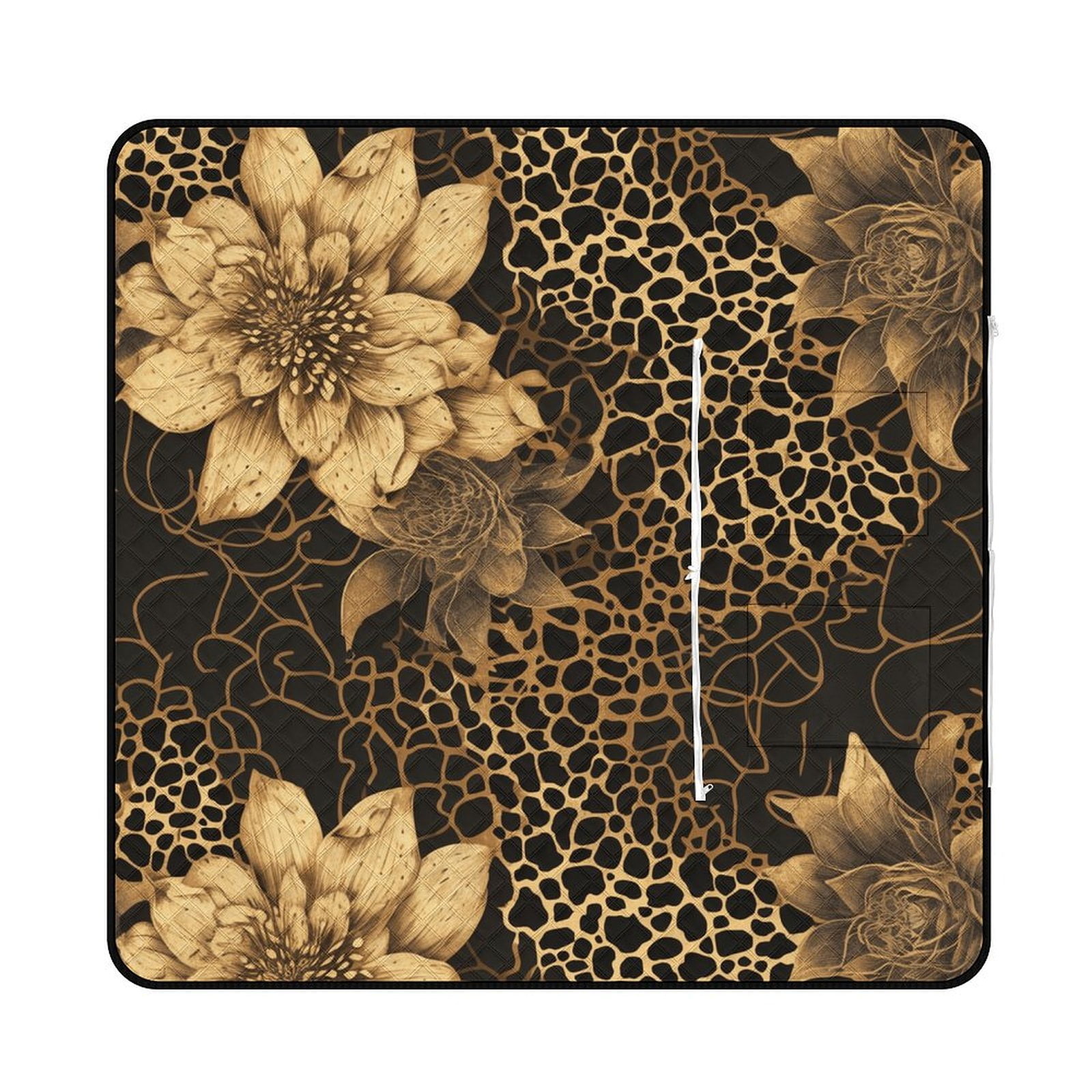 Leopard Print Picnic Blanket Waterproof Outdoor Beach Blanket Hand-held ...