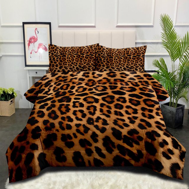 Leopard Print Plump Quilt Bed Kit Digital Print Quilt - Walmart.com