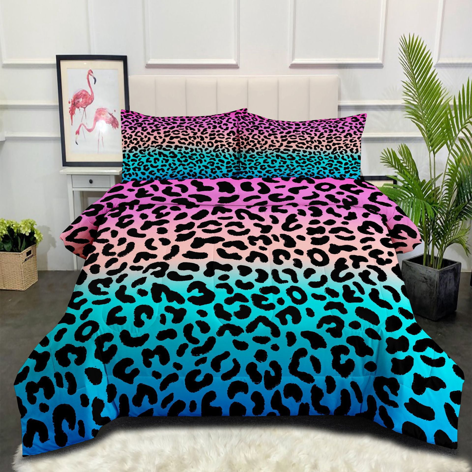 Leopard Print Plump Quilt Bed Kit Digital Print Quilt - Walmart.com