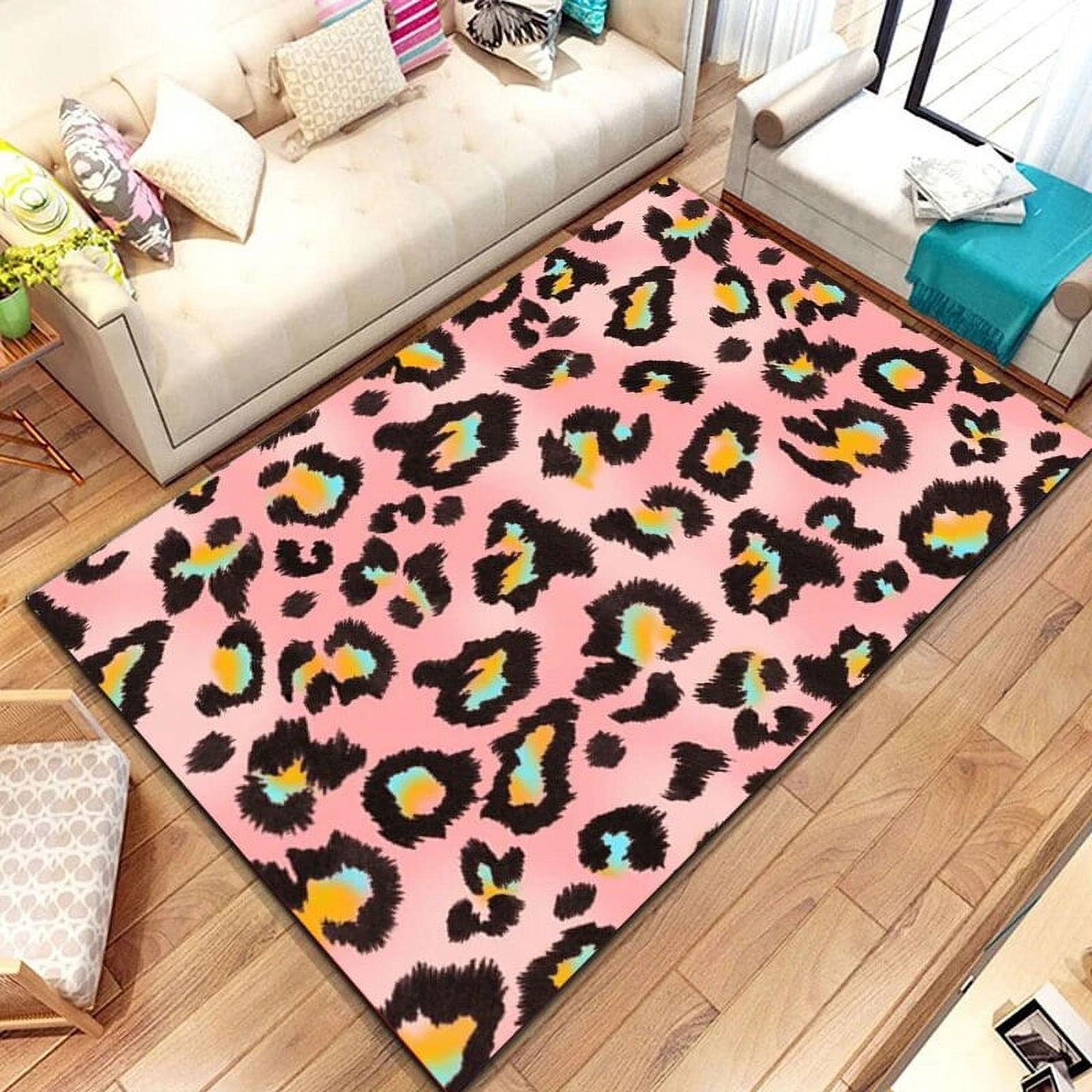 Leopard Print Printed Texture Fur Carpet For Living Room Panther Wild ...