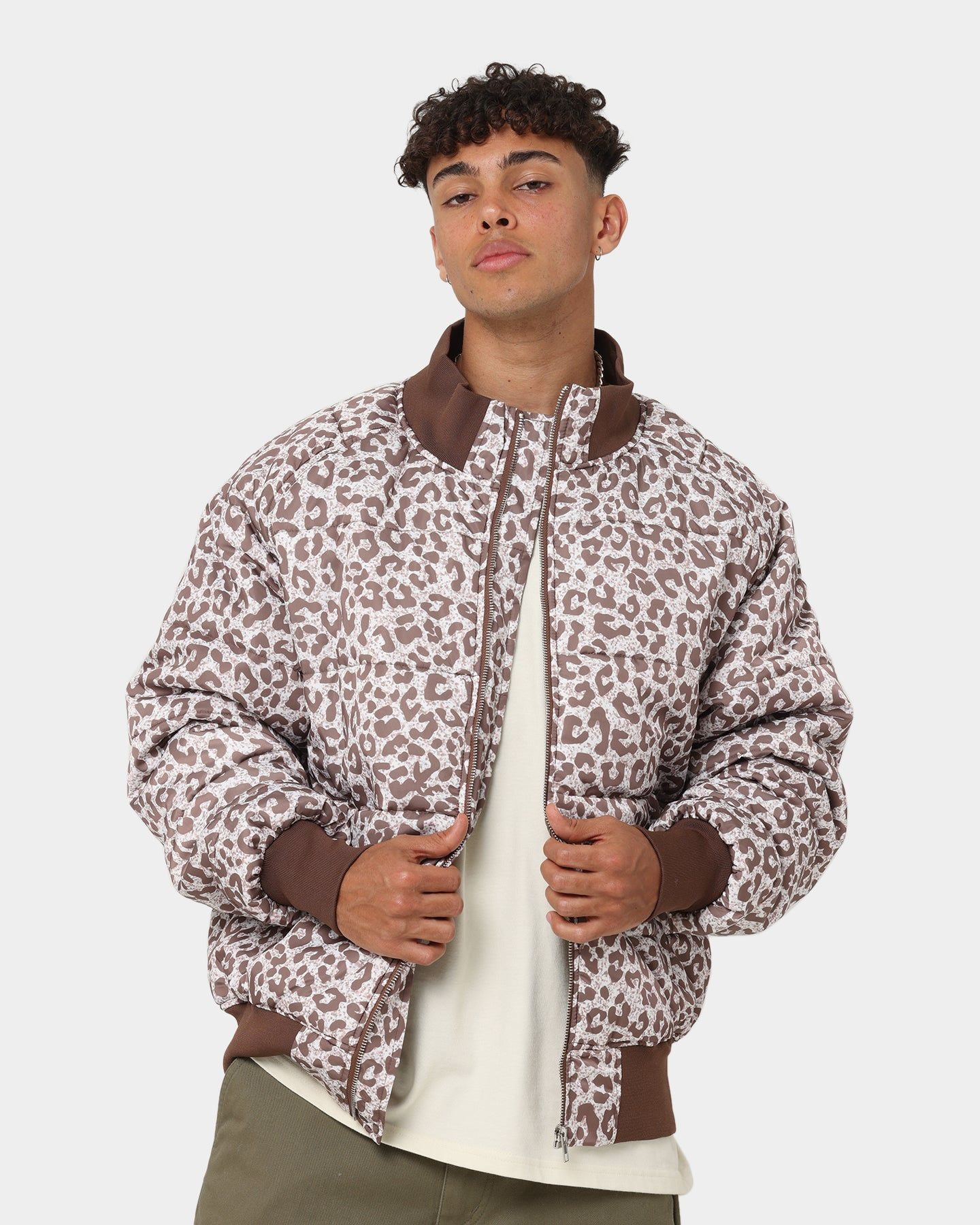 Leopard Print Puffer Jacket - Walmart.com