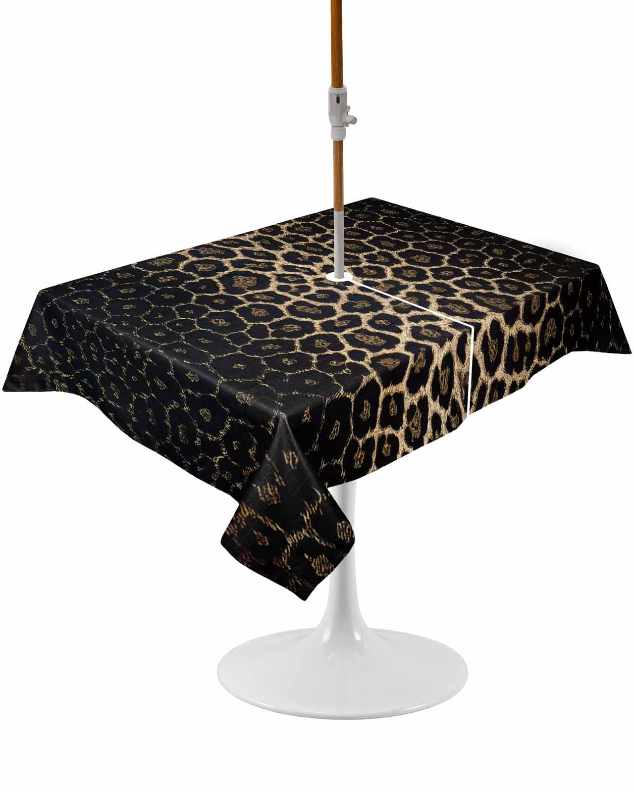 Leopard Print Rectangle Outdoor Tablecloth, Waterproof Table Cloth ...