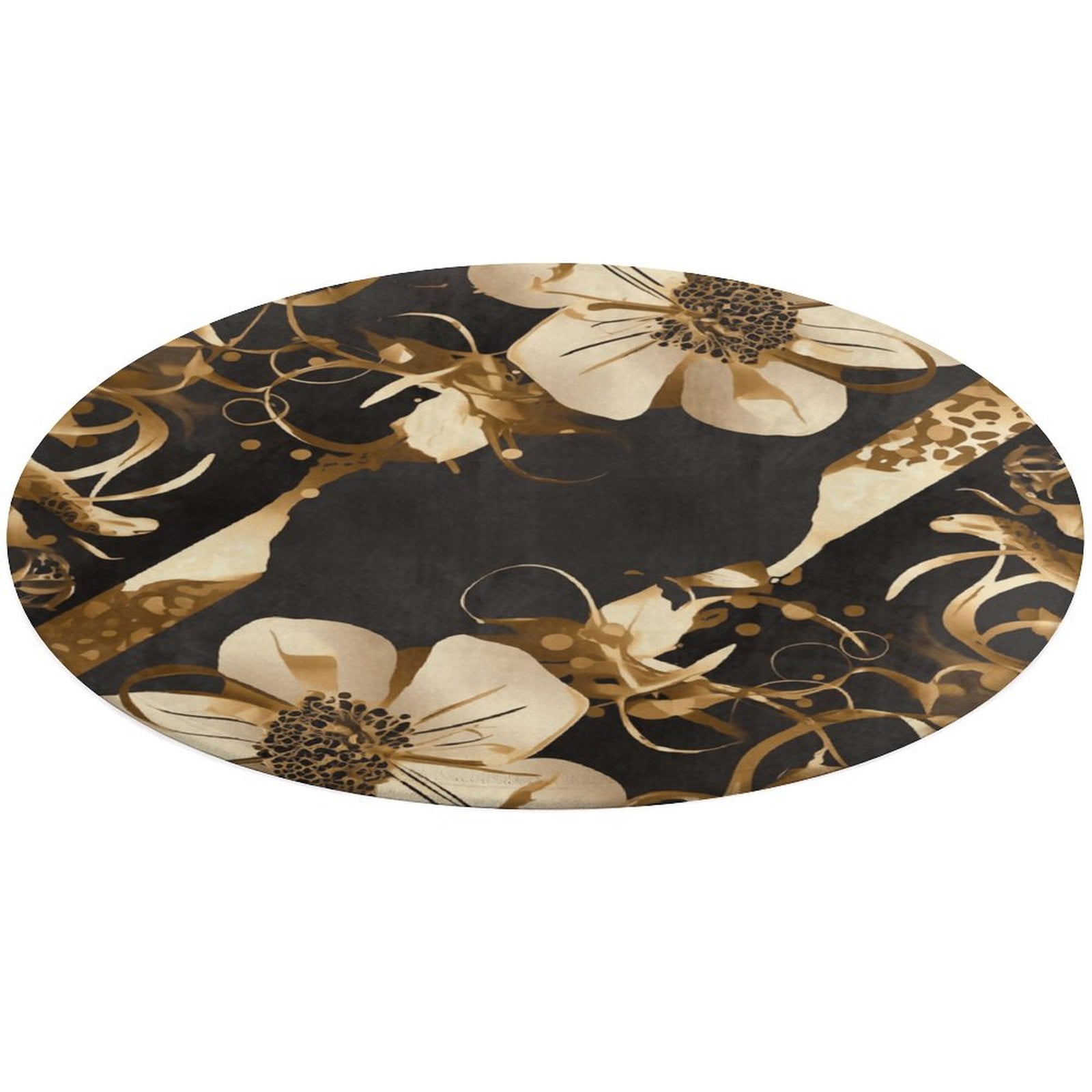 Leopard Print Round Rugs -Washable Non-Slip Small Round Area Rug Throw ...