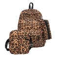 Leopard Print School Backpack Set, Lightweigh School Bag with Lunch Box ...