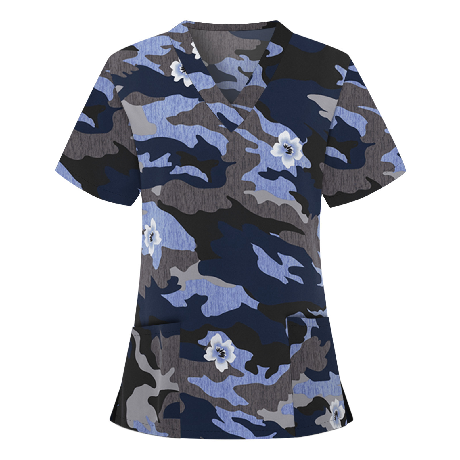 Leopard Print Scrubs Top for Women Classic Fit, Four-Way Stretch, Anti ...