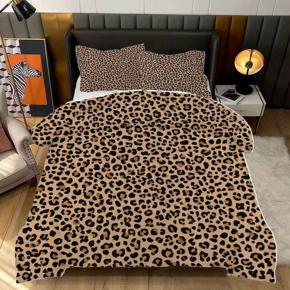 Leopard Print Seamless Pattern Background Comforter Set Queen Size ...