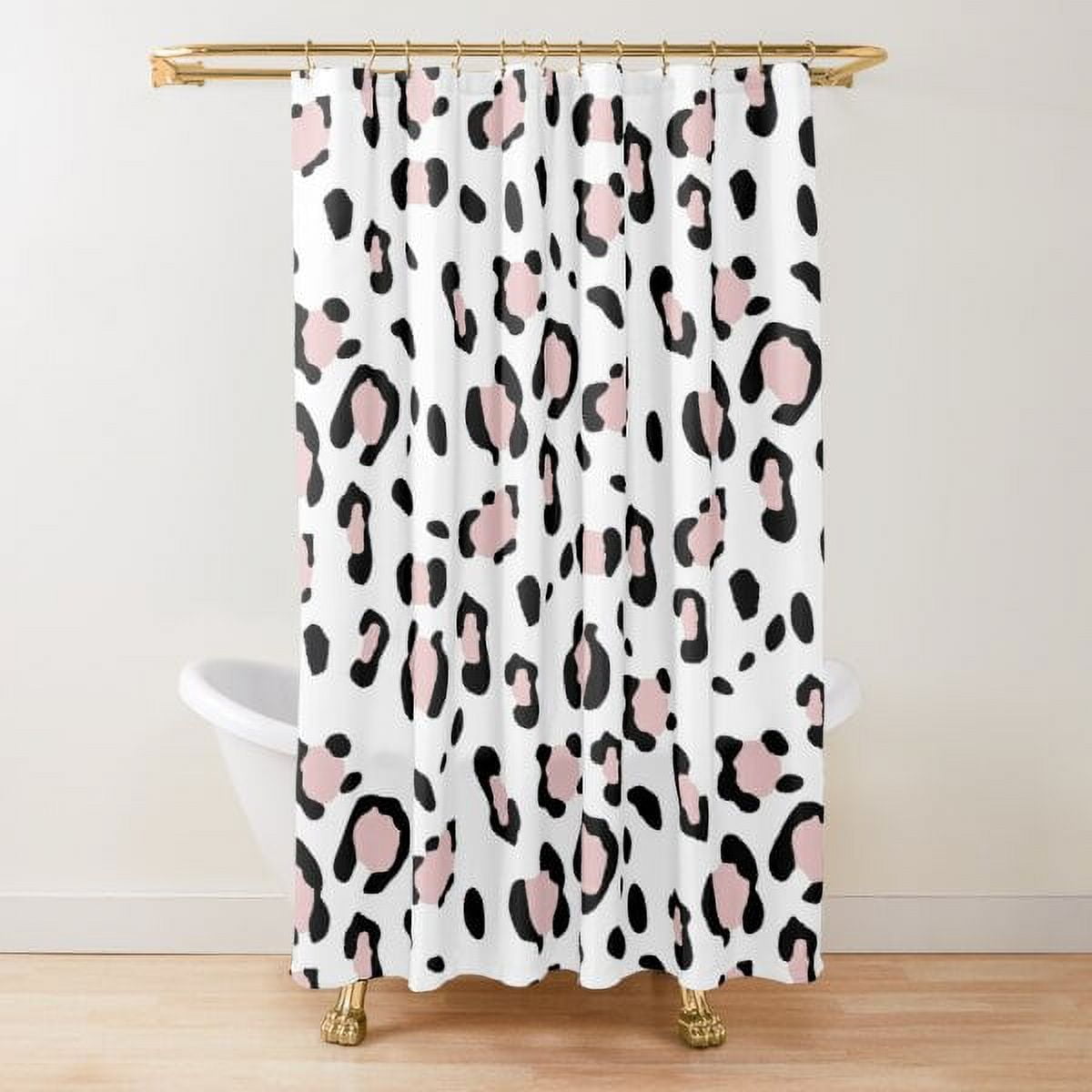 Leopard Print Shower Curtain Brown Bathroom Curtain Wild Safari Animal ...