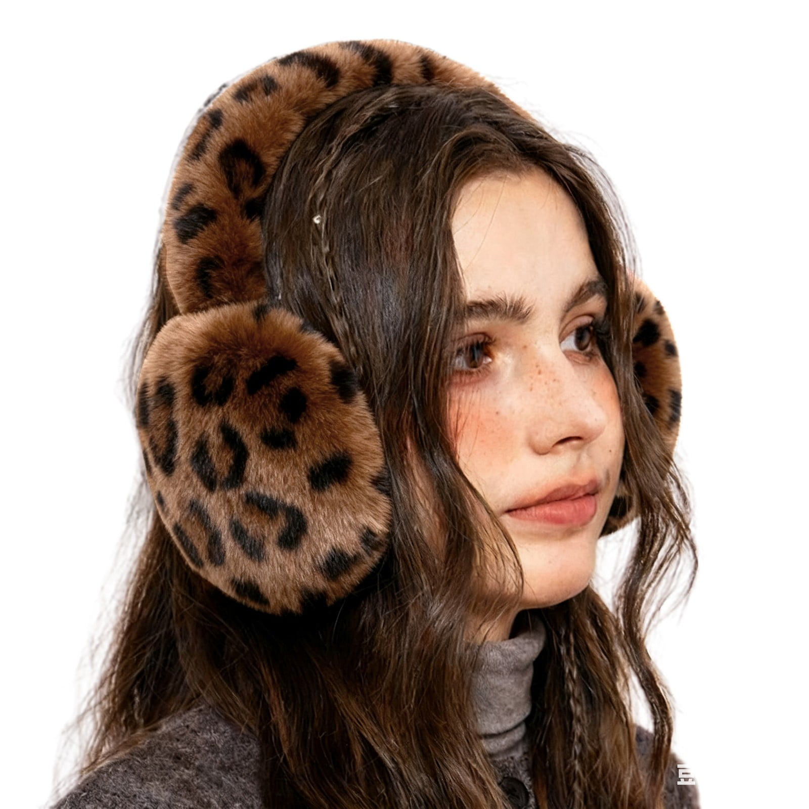 Leopard Print Soft Earmuffs, Plush Warm Winter Ear Protection with ...