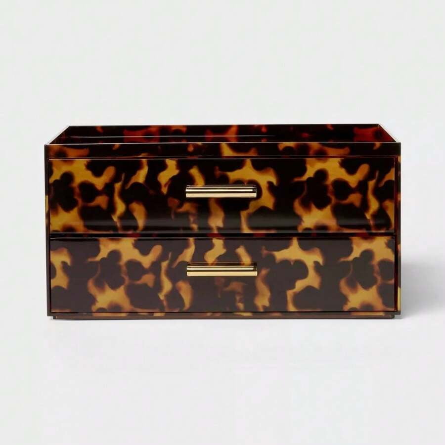 Leopard Print Stacking Drawers, Stackable Storage Drawer, For Cosmetics ...