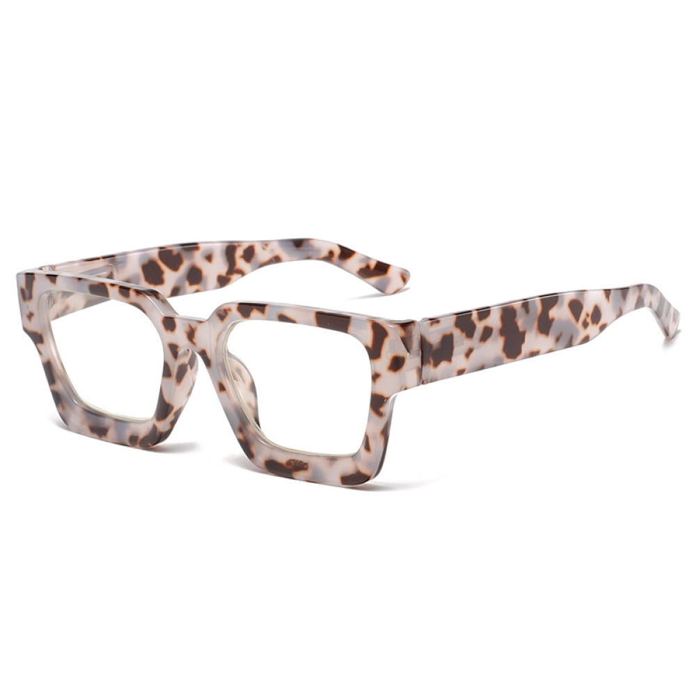 Leopard Print Thick Oversize Square Candy Color Reading Glasses 2.50 ...