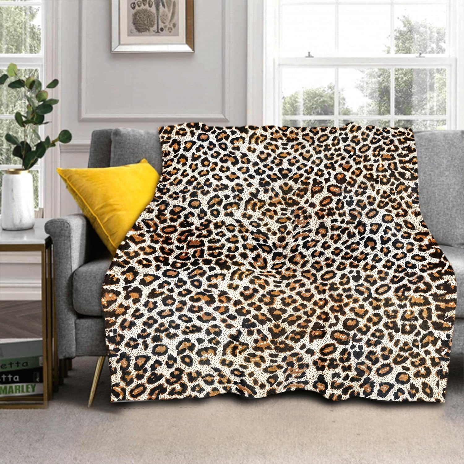 Leopard Print Throw Blanket Brown Cheetah Lightweight Cozy Flannel ...