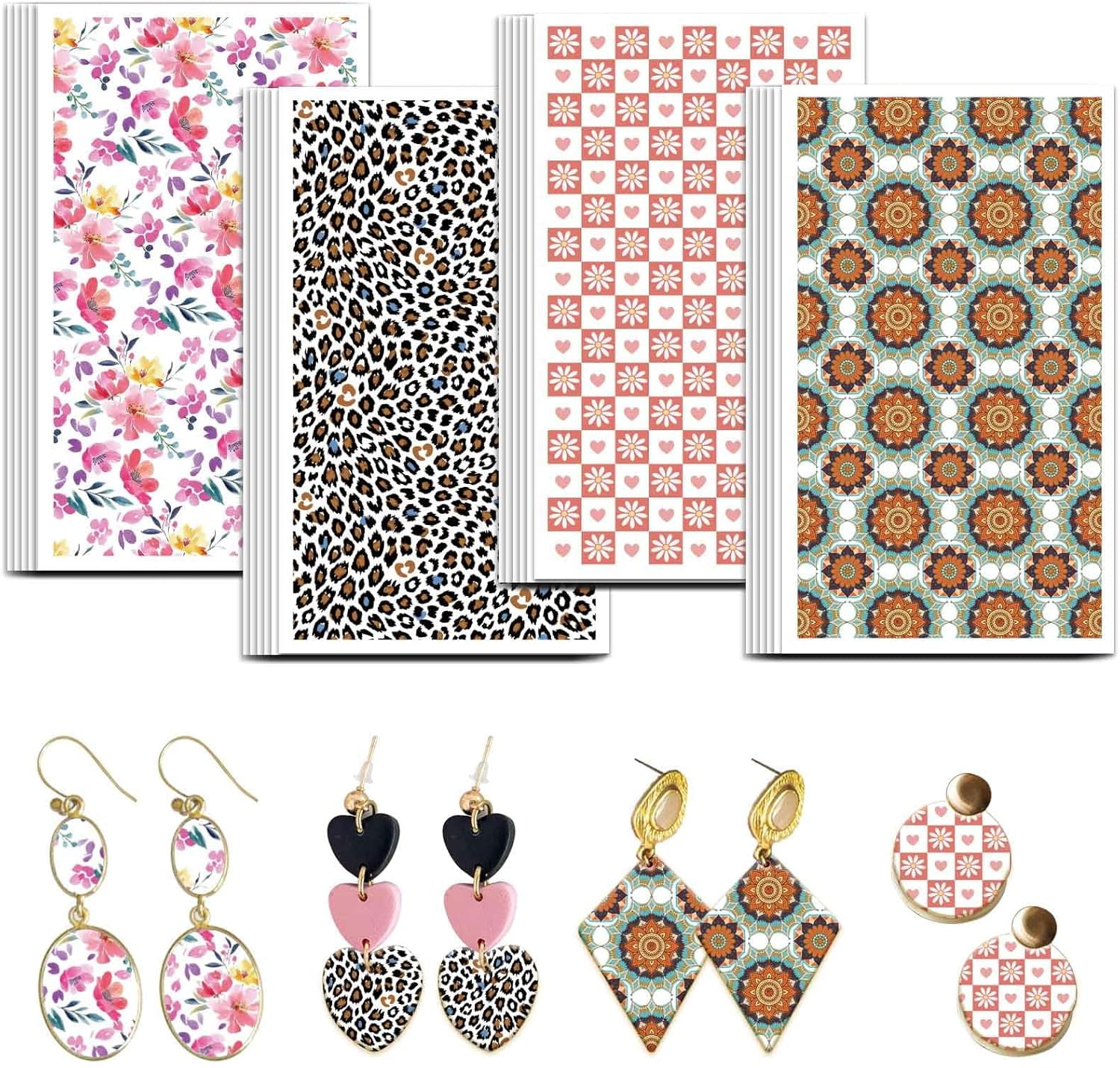 Leopard Print Transfer Paper 4 Design 24Pcs Transfers Paper for Vintage ...