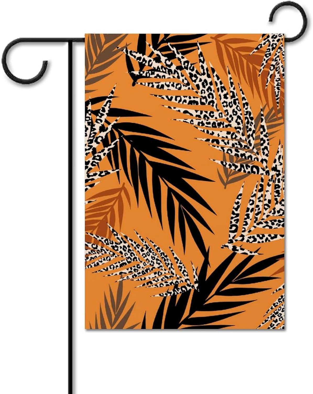 Leopard Print Tropical Leaves Garden Flags Animal Skin Leaf Flag Double ...